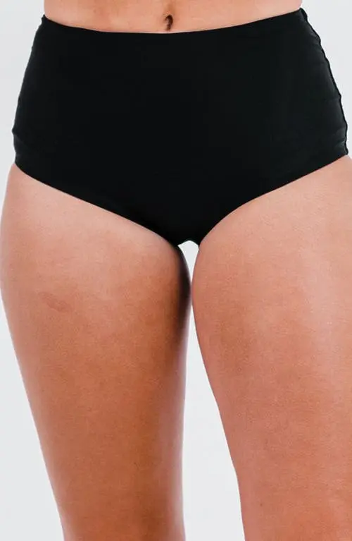 CALYPSA High-waisted Bikini Bottom - Black