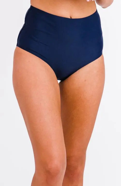 CALYPSA High-waisted Bikini Bottom - Navy