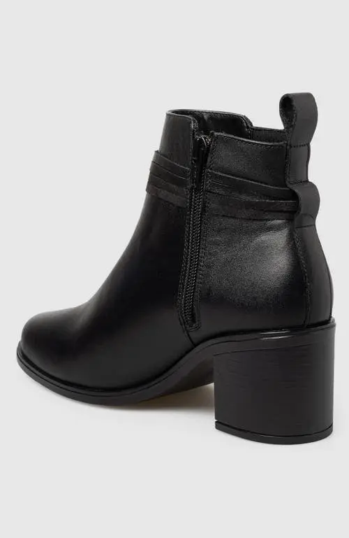 MANELA Aleck Block Heel Side Zip Ankle Bootie