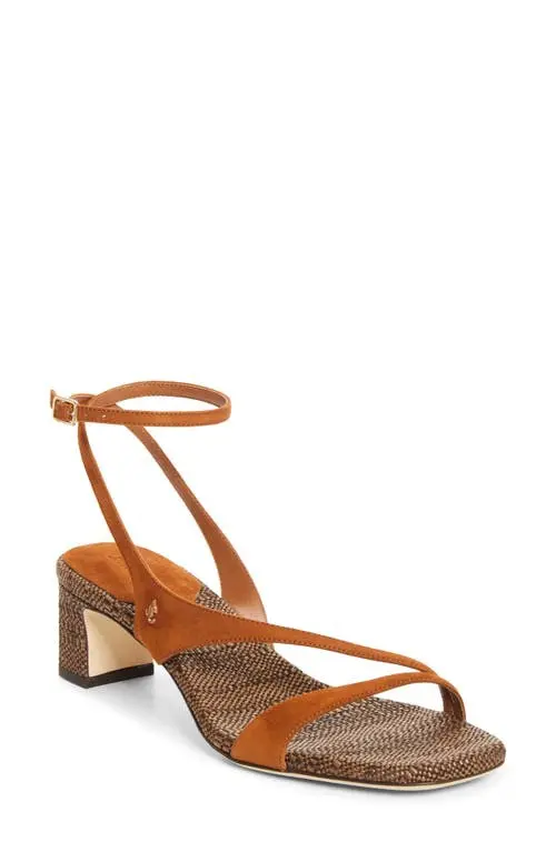 JIMMY CHOO Faye Raffia And Suede Block Heel Sandals - Tan