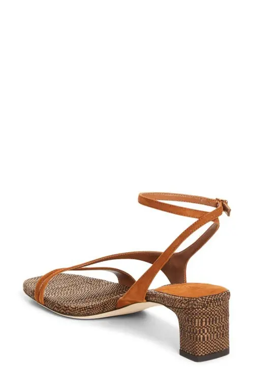 JIMMY CHOO Faye Raffia And Suede Block Heel Sandals