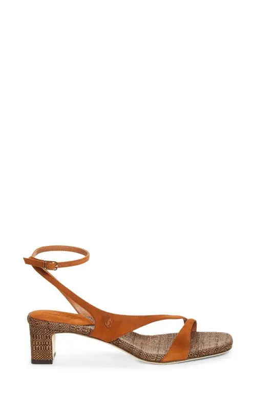 JIMMY CHOO Faye Raffia And Suede Block Heel Sandals