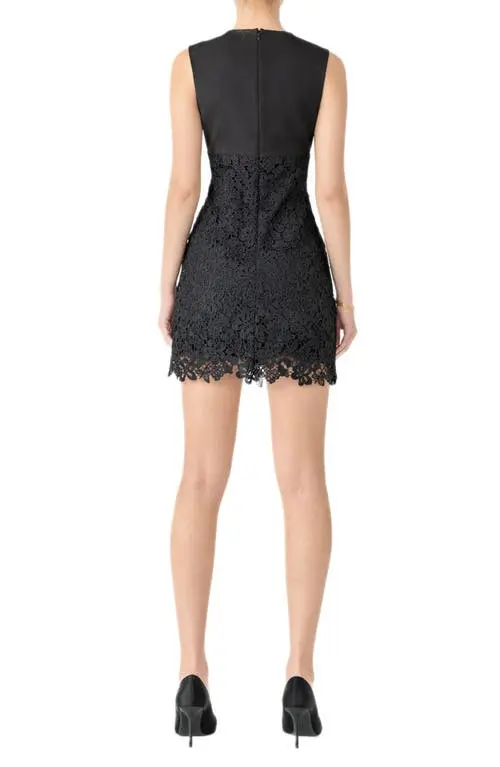 Endless Rose Mixed Media Lace Minidress