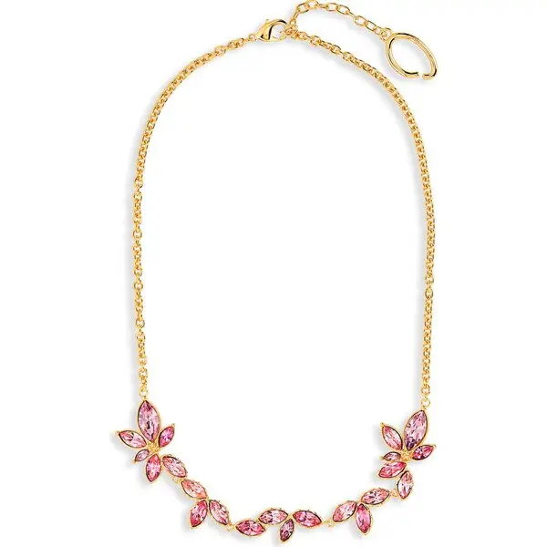 Oscar De La Renta Navette Crystal Garland Necklace - Rose