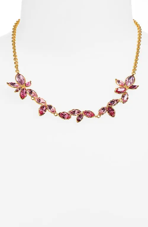 Oscar De La Renta Navette Crystal Garland Necklace - Rose