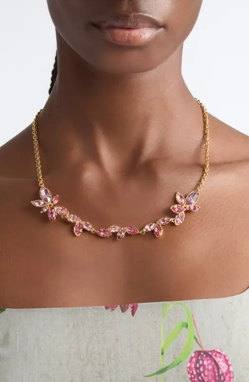 Oscar De La Renta Navette Crystal Garland Necklace - Rose