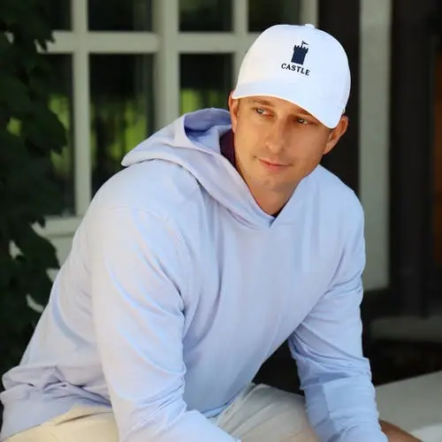 CASTLE GOLF Performance Pullover Hoodie - Light Blue