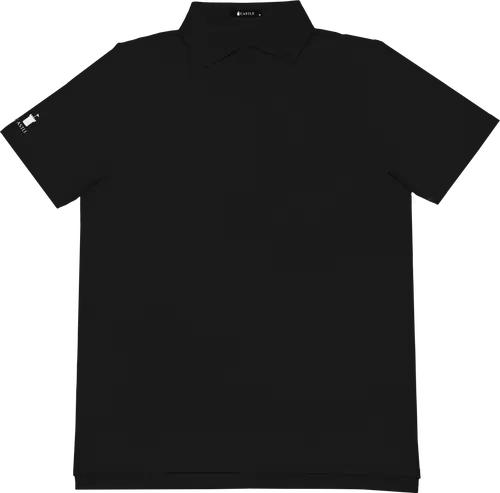 CASTLE GOLF Performance Brushed Polo Shirt - Black
