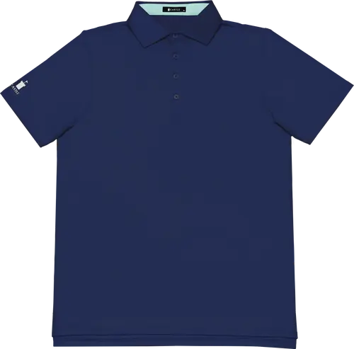 CASTLE GOLF Performance Brushed Polo Shirt - Navy