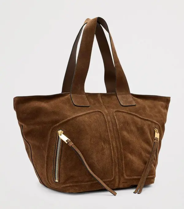 ALLSAINTS Suede Jean Rey Tote Bag - Brown