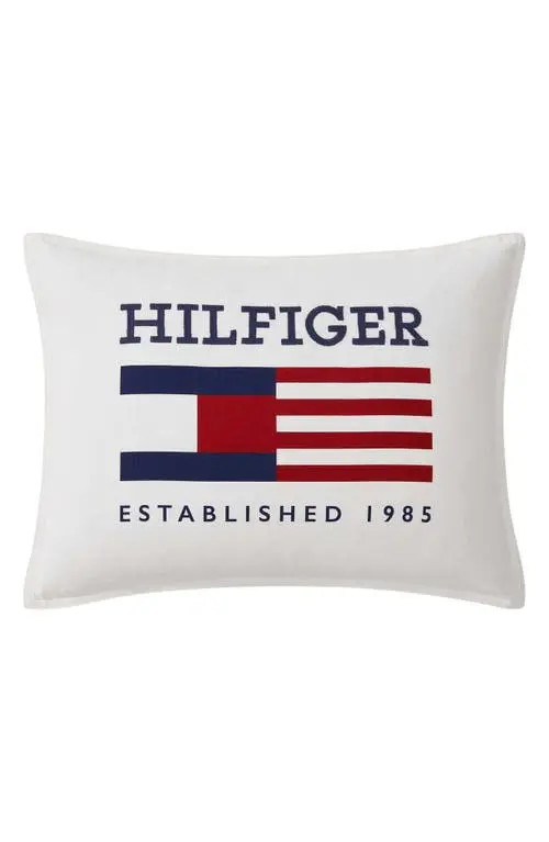 Tommy Hilfiger Flag Graphic Accent Pillow - White/blue/red