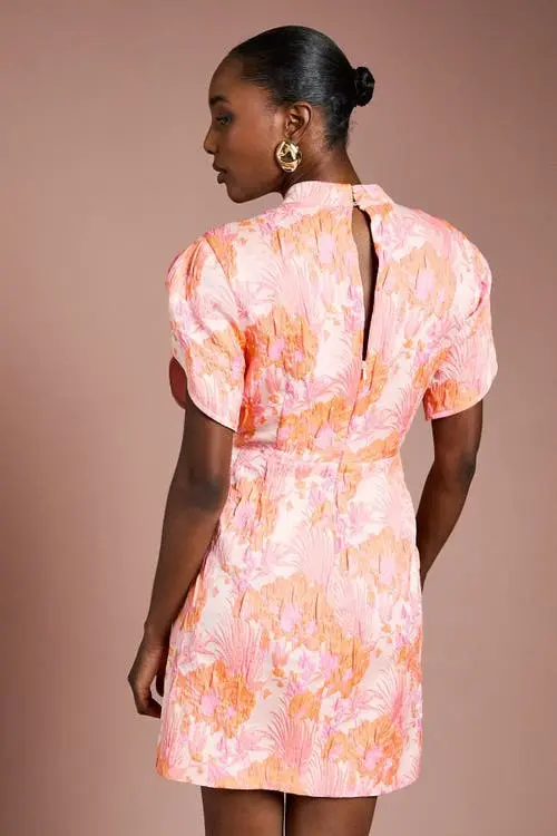 Coast Puff Sleeve Jacquard Mini Dress