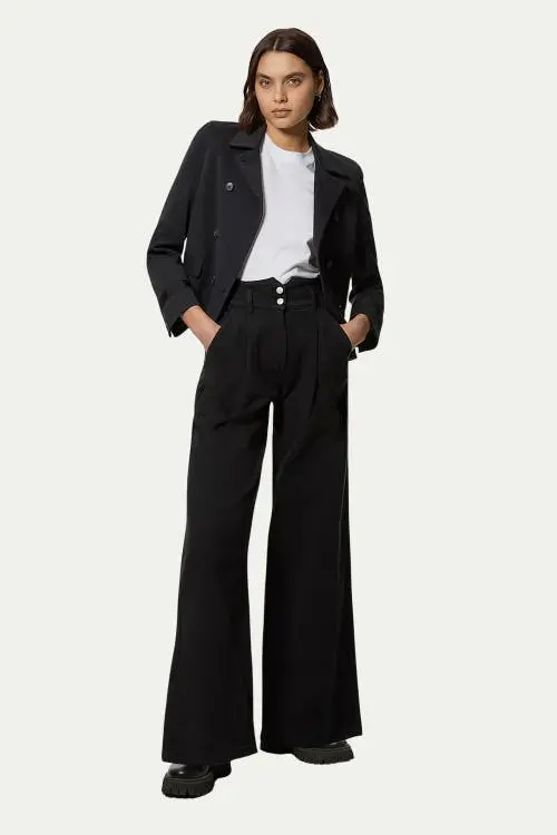 Karen Millen Wide Leg Denim Jeans - Black
