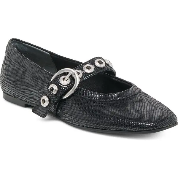 Dolce Vita Marten Mary Jane Ballet Flat - Onyx Embossed Leather