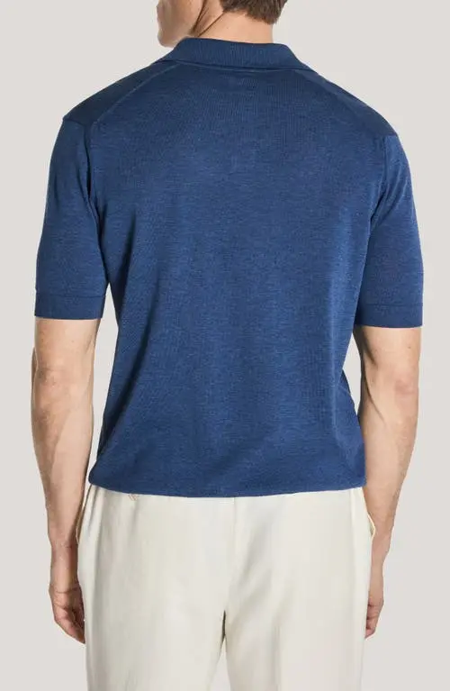 JACK VICTOR Johnny Collar Polo - Denim