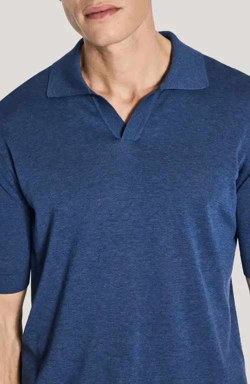 JACK VICTOR Johnny Collar Polo - Denim