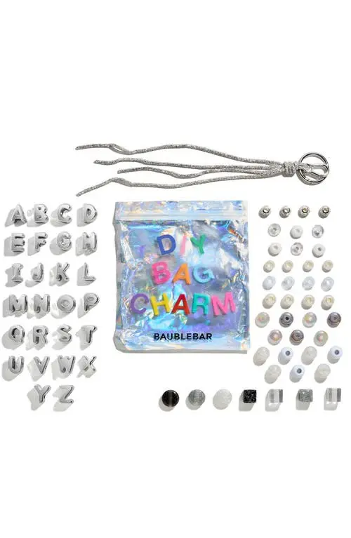 Baublebar Diy Bag Charm Kit With Charms And Beads - Silver
