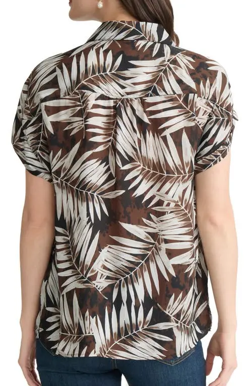 Jones New York Tropical Print Dolman Sleeve Shirt