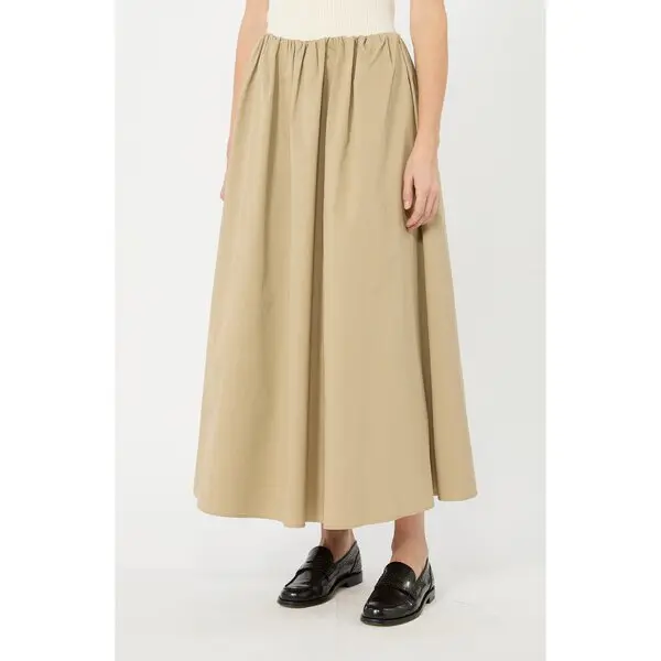 Max Mara Cotton Gathered Ankle Length Skirt
