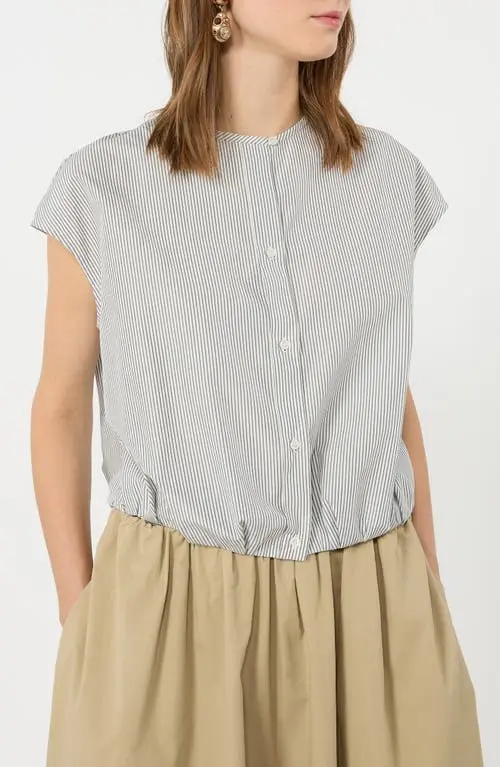 Max Mara Gelatina Striped Poplin Top