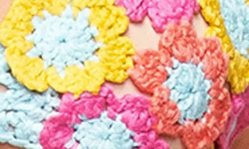 I.AM.GIA Crochet Blossom Triangle Bikini Top - Blue Multi