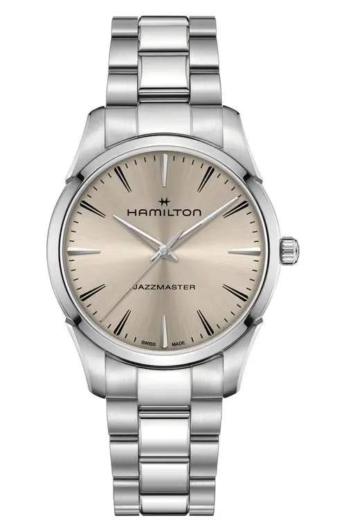 Hamilton Jazzmaster Stainless Steel Bracelet Watch - Beige