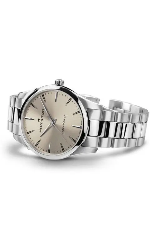 Hamilton Jazzmaster Stainless Steel Bracelet Watch - Beige