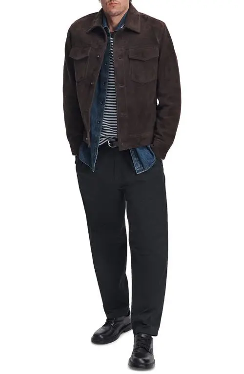 Rag & Bone Suede Trucker Jacket - Brown
