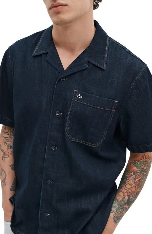 Rag & Bone Resort Short Sleeve Denim Button-up Shirt