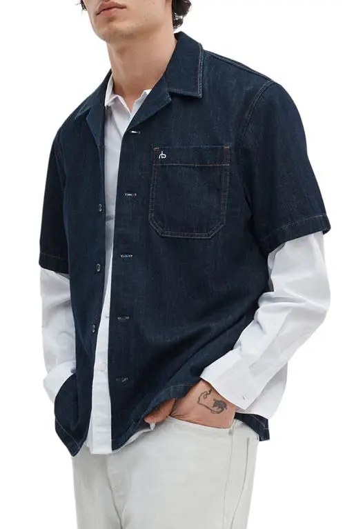Rag & Bone Resort Short Sleeve Denim Button-up Shirt