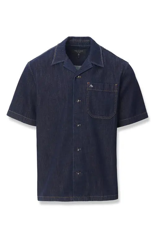 Rag & Bone Resort Short Sleeve Denim Button-up Shirt