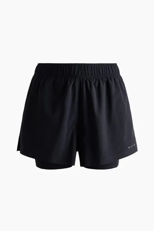 H&m Regular Fit Running Shorts With Drymove - Black
