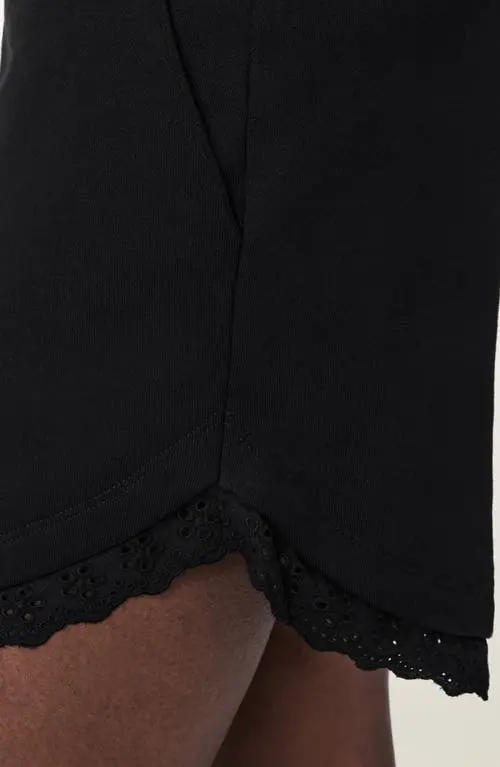 ALLSAINTS Lele Eyelet Trim Cotton Shorts - Black