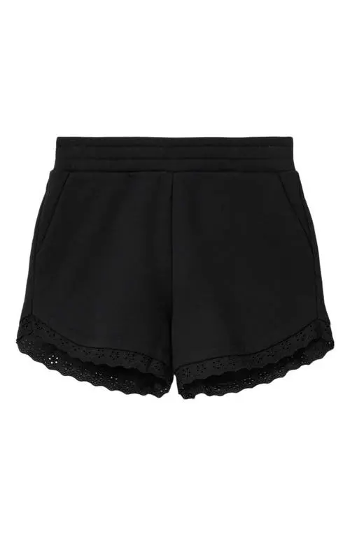 ALLSAINTS Lele Eyelet Trim Cotton Shorts - Black
