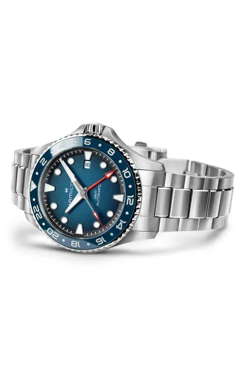 Hamilton Stainless Steel Automatic Gmt Bracelet Watch