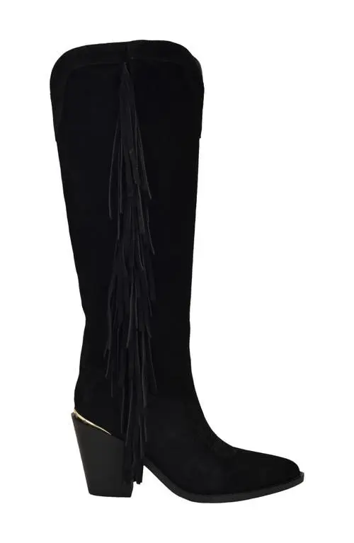 Guess Sashlee Pointed Toe Western Boot - Black
