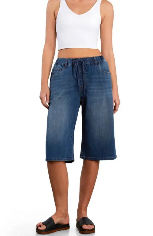 HINT OF BLU Drawstring Denim Culottes - Ace Blue