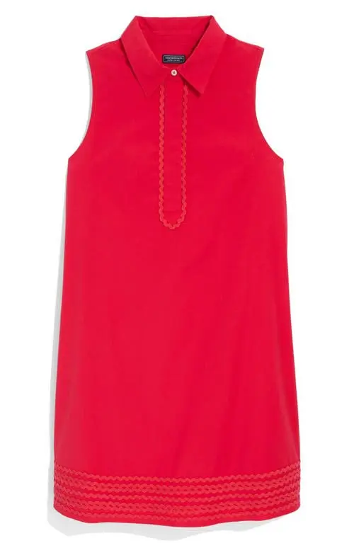 Vineyard Vines Pippa Rickrack Shirtdress - Lighthouse Red