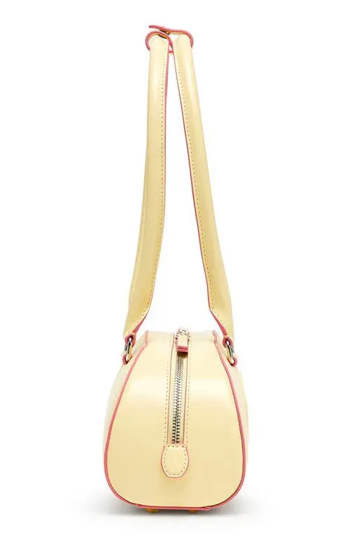 DIESEL® 1dr 2.0 Dome East/west Leather Shoulder Bag - Yellow