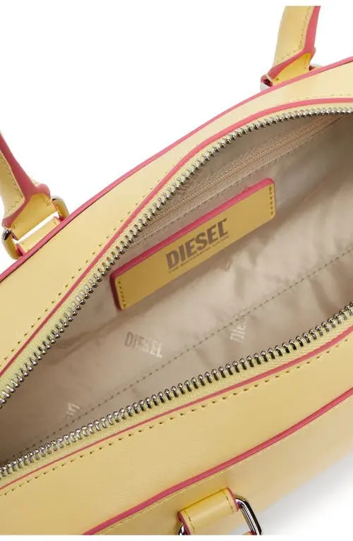 DIESEL® 1dr 2.0 Dome East/west Leather Shoulder Bag - Yellow