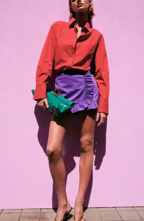 Mango Button-up Shirt With Spread Collar And Pocket