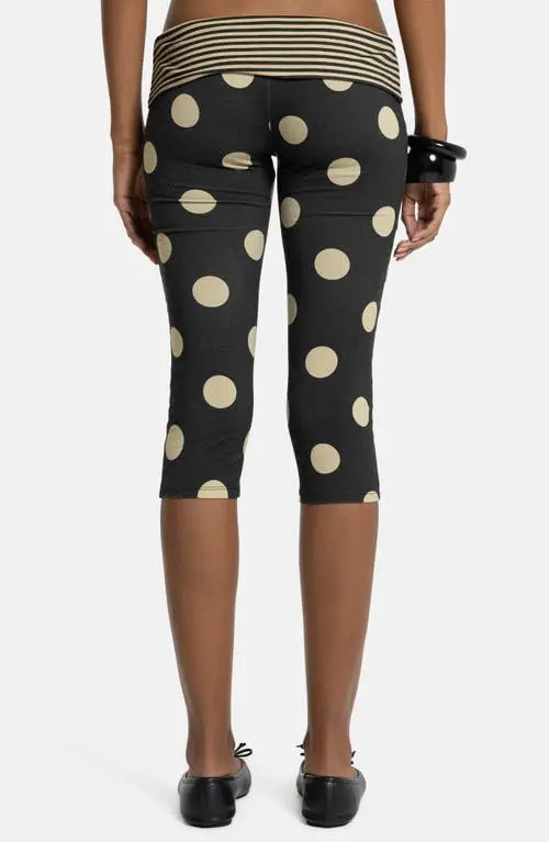 JADED LONDON Mixed Print Foldover Waist Capri Pants