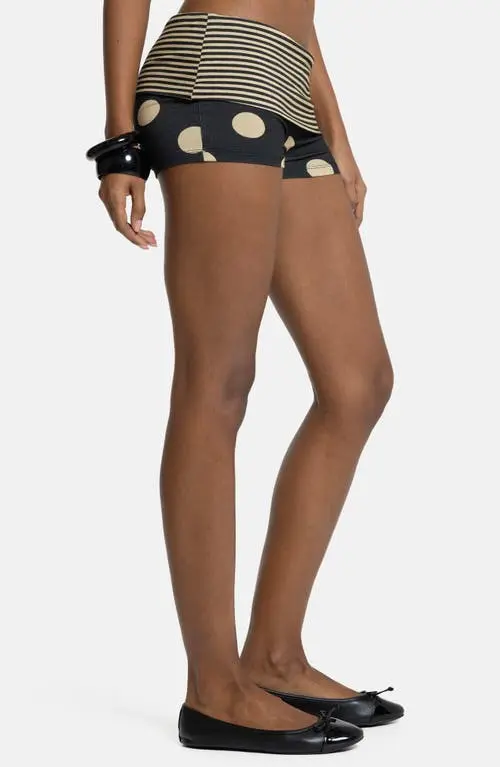 JADED LONDON Mixed Print Foldover Waist Shorts