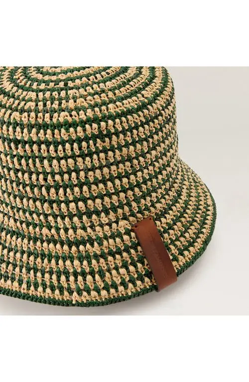Helen Kaminski Crocheted Raffia Bucket Hat