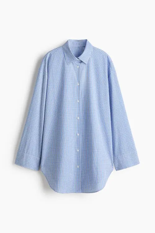 H&m Oversized Crêpe Viscose Blend Beach Shirt