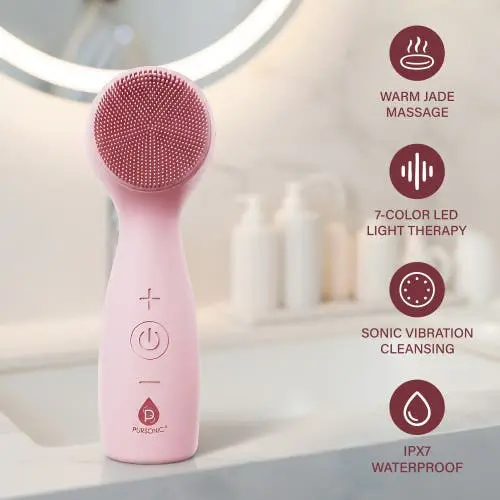 PURSONIC 7-in-1 Led Light Therapy Face Mask & 3-in-1 Facial Cleansing Device
