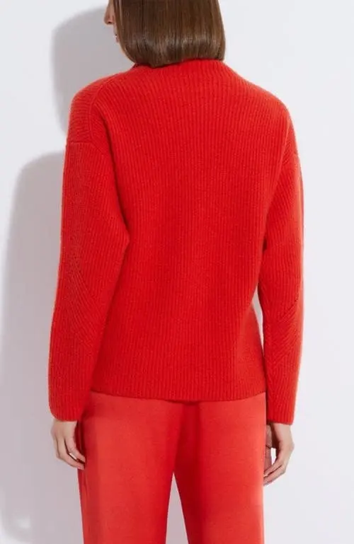 Lapointe Airy Cashmere Silk Ribbed Turtleneck - Poppy