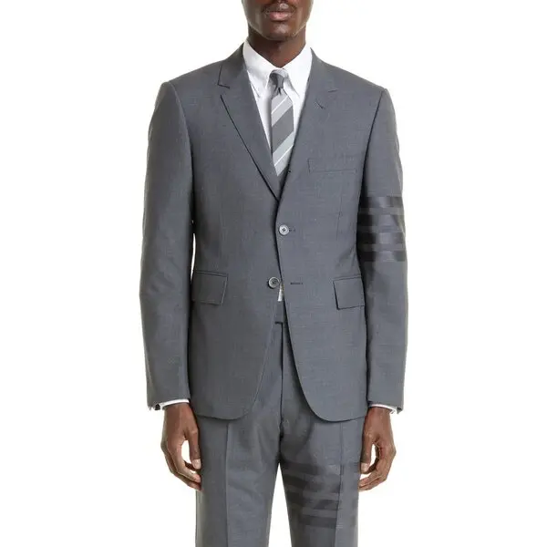 Thom Browne Bar Mélange Wool Sport Coat - Dark Grey