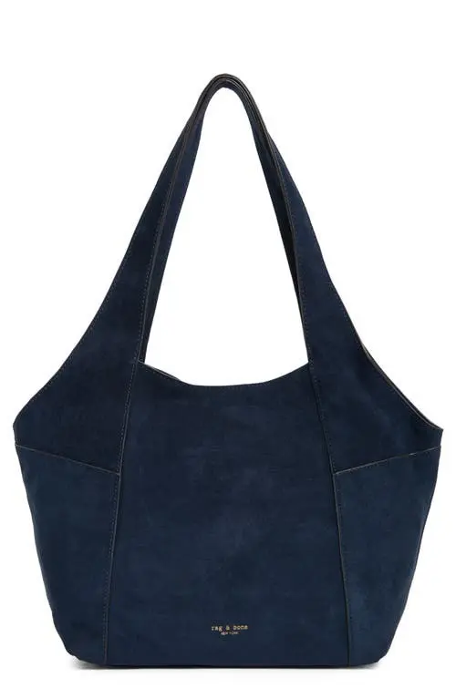 Rag & Bone Small Brayton Suede Shopper - Navy