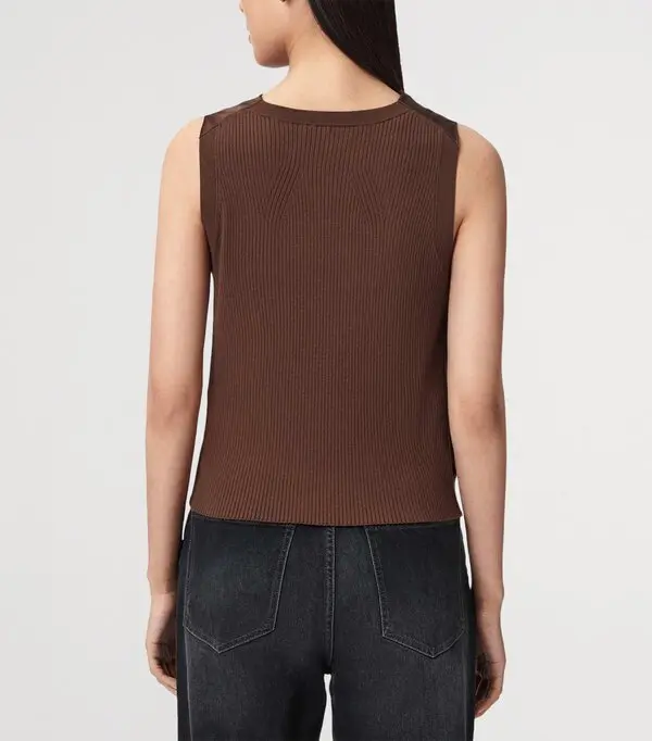 ALLSAINTS Zoey Satin Cowl Neck Tank Top